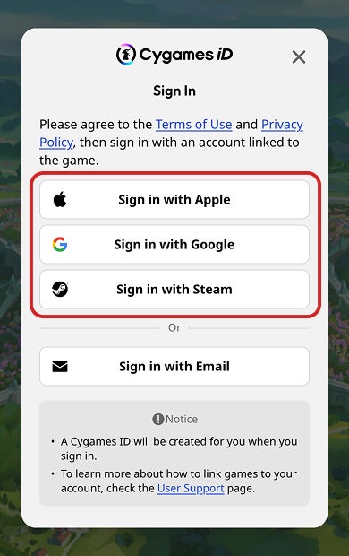 Example: Signing in with Google