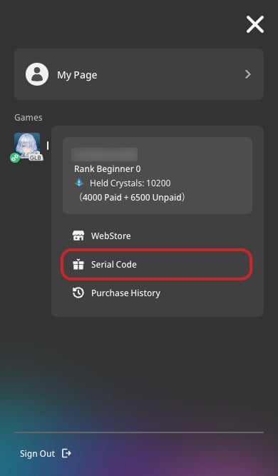 2. Enter Your Serial Code